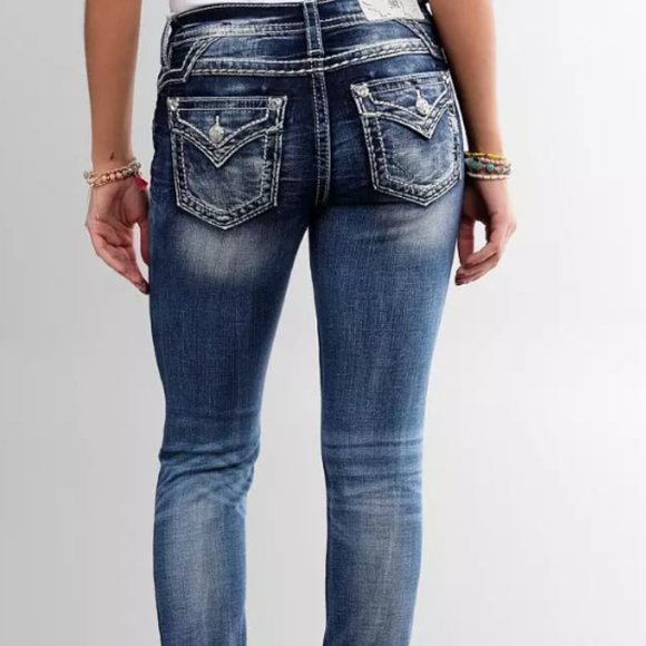 Miss Me | Jeans | Miss Me Size 29 X 3 Midrise Hailey Skinny Embroidered Back Pockets Denim Jeans ...